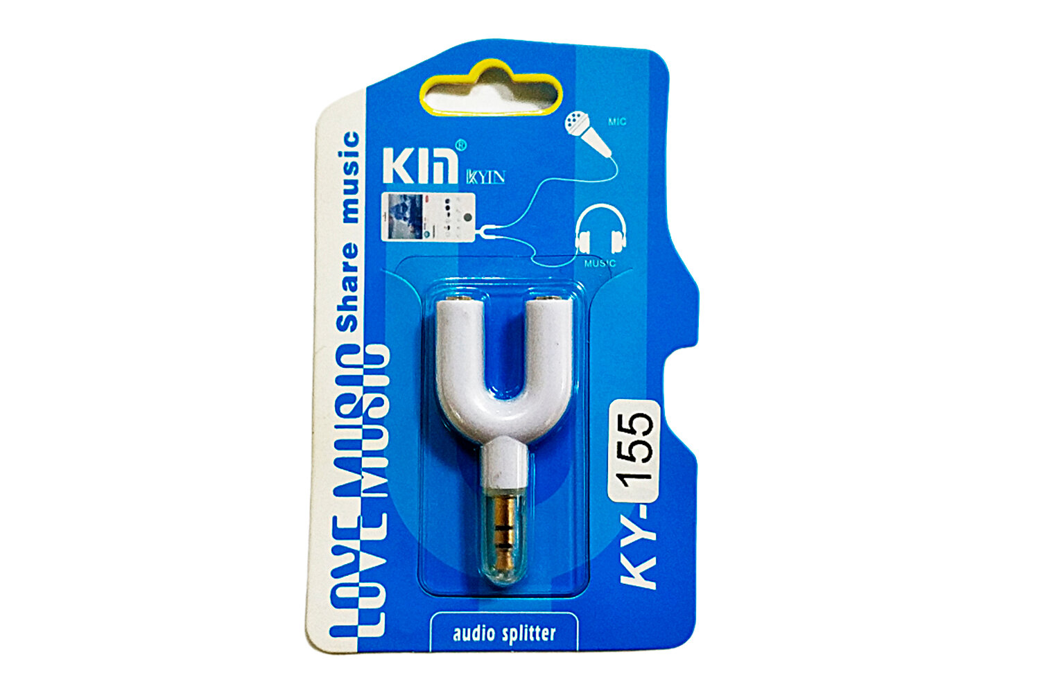 Разветвитель аудио AUX KIN KY-155 Jack 3,5 мм на 2 гнезда 3,5 мм