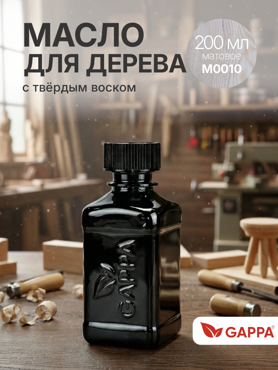 Масло для дерева GAPPA 0010 матовое, цвет белый, 200 мл