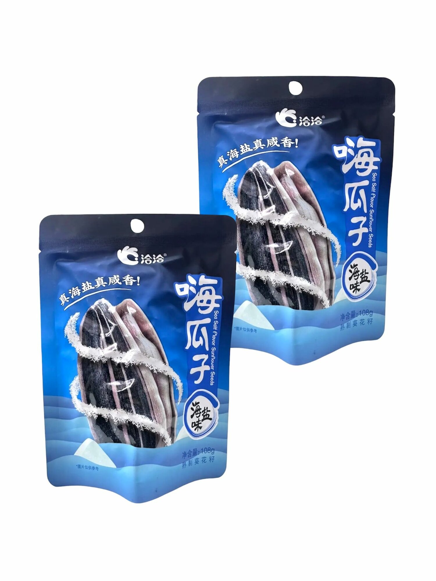 CHACHA Семечки со вкусом морской соли 2 шт по 108 гр / сине-голубые