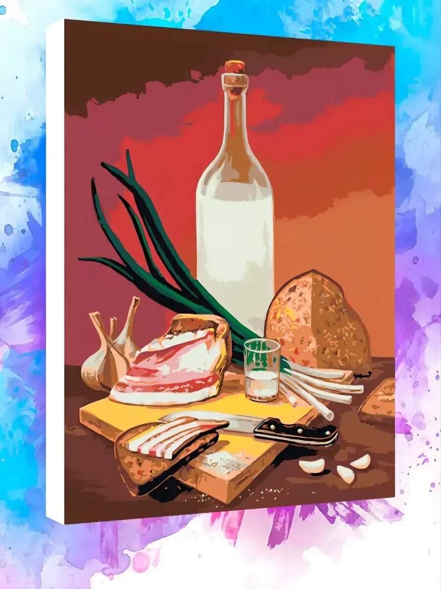 Картина по номерам Застолье Еда Завтрак Закуска Натюрморт