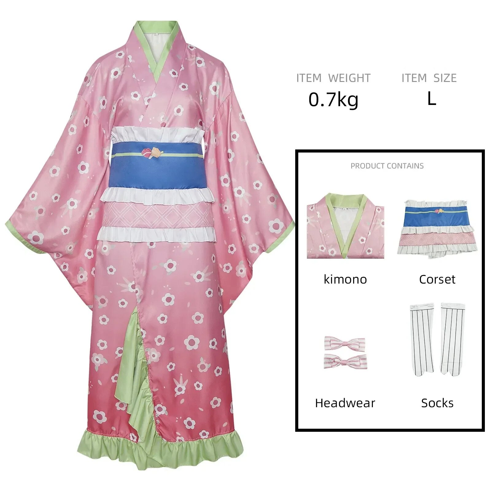 Косплей костюм Канродзи Мицури розовый полиэстер женский S, Costume