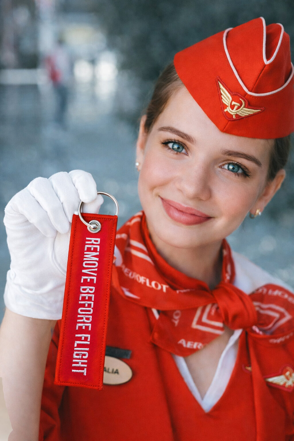 Брелок Remove before flight, красный/оранжевый — фото 1