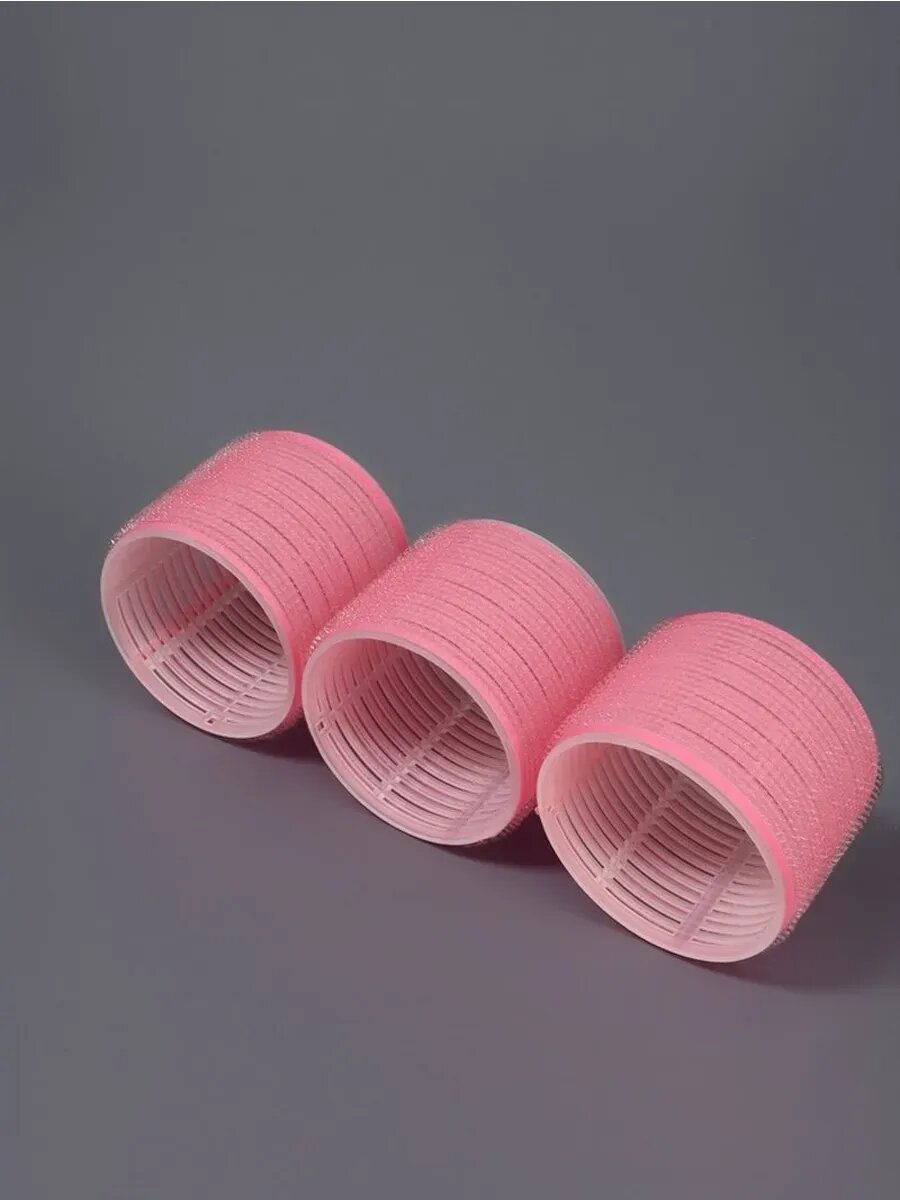 Розовые бигуди-липучки для укладки, набор 4 шт