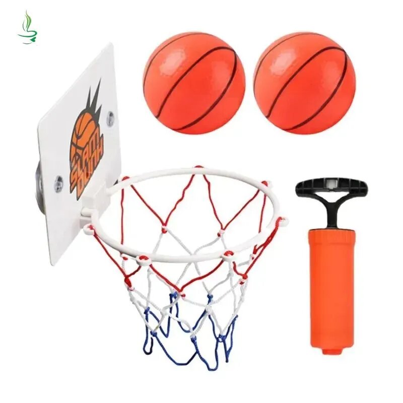 Basketball Set Mini Basketball Hoop with 2 Balls and Pump Kids Indoor Outdoor Play