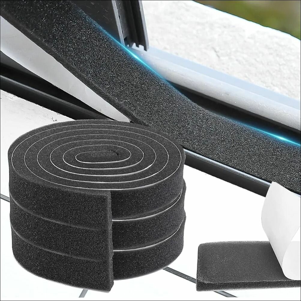 Поролоновая уплотнительная лента для дверей и окон, пылезащитная губчатая лента, 1 рулон