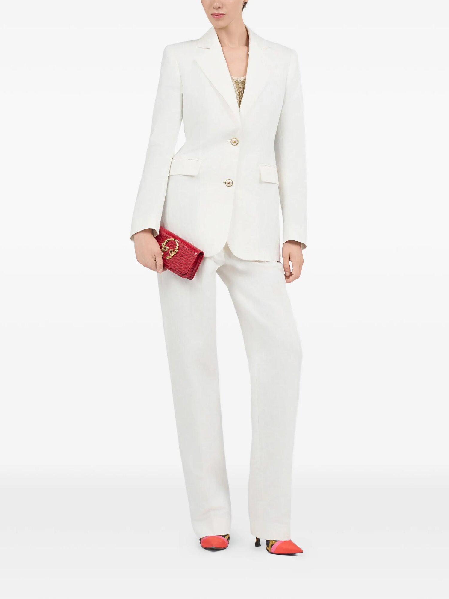 Брюки Roberto Cavalli Pleated trousers, размер 42, white — фото 1