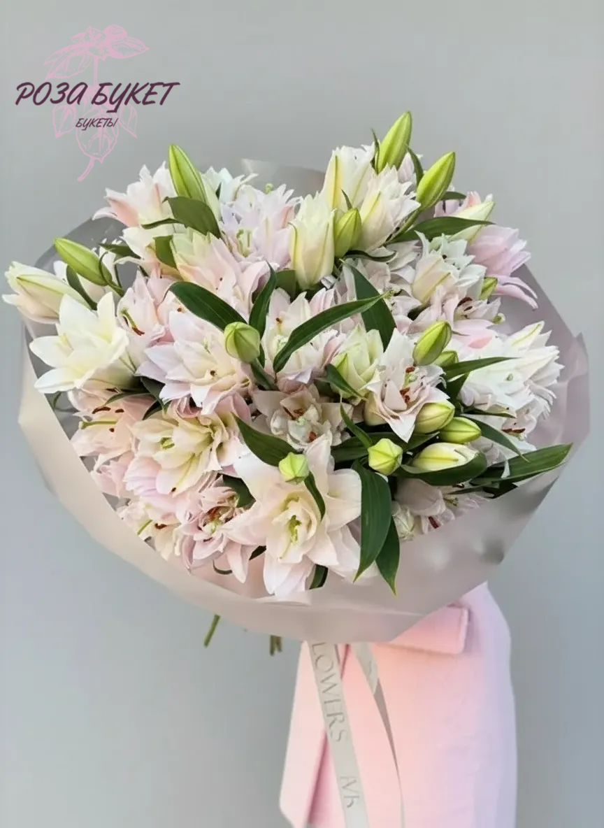 Букет цветов, Букет из лилий 39 шт , красивый букет , шикарный, премиум цветы, долгий букет