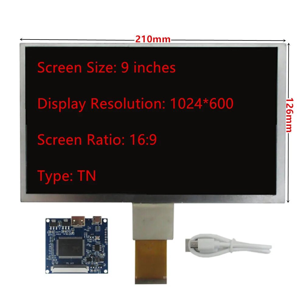 Heyman 9-дюймовый ЖК-монитор HDMI для Raspberry Pi Without Touchscreen
