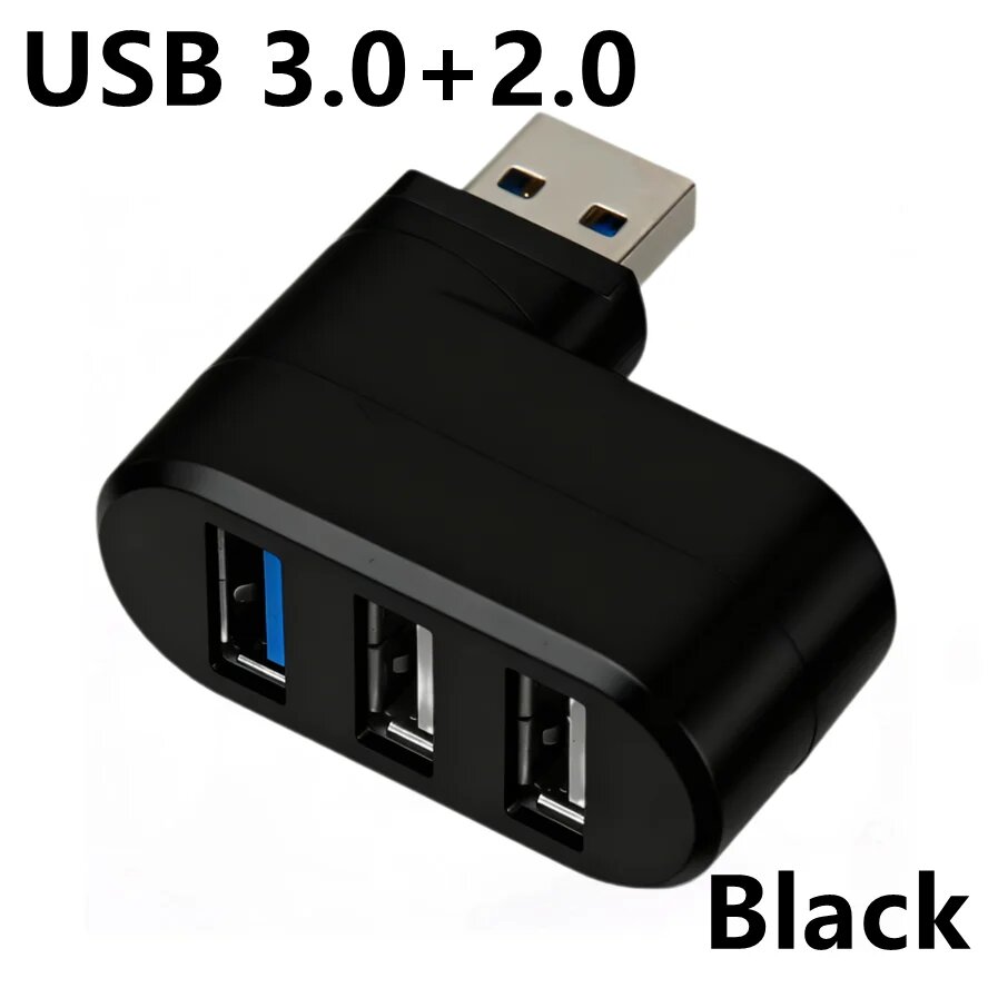 USB 3.0 концентратор на 3 порта, черный
