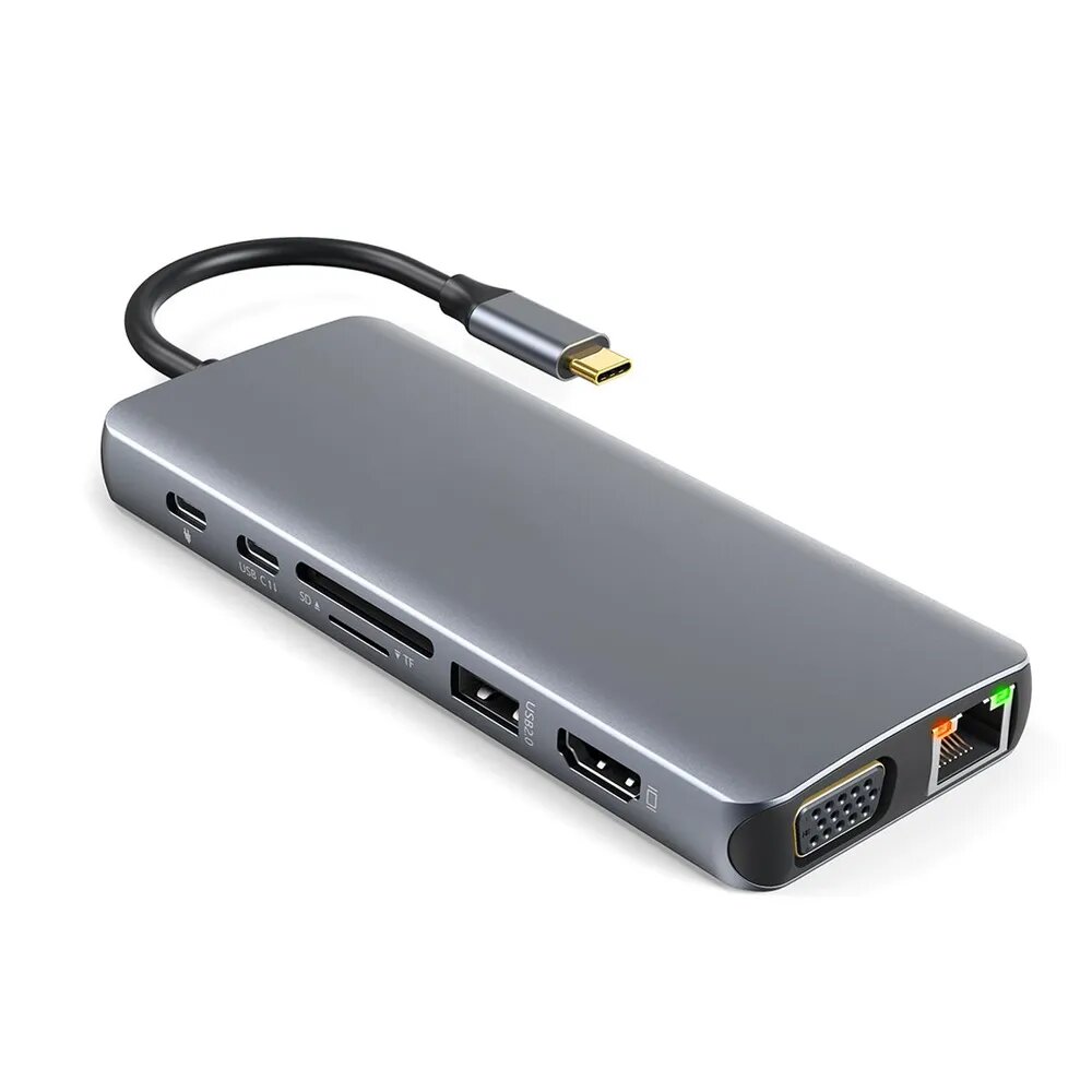 Dodocool 14-в-1 USB C-концентратор 4K USB C на HDMI VGA Gigabit Ethernet 100 Вт