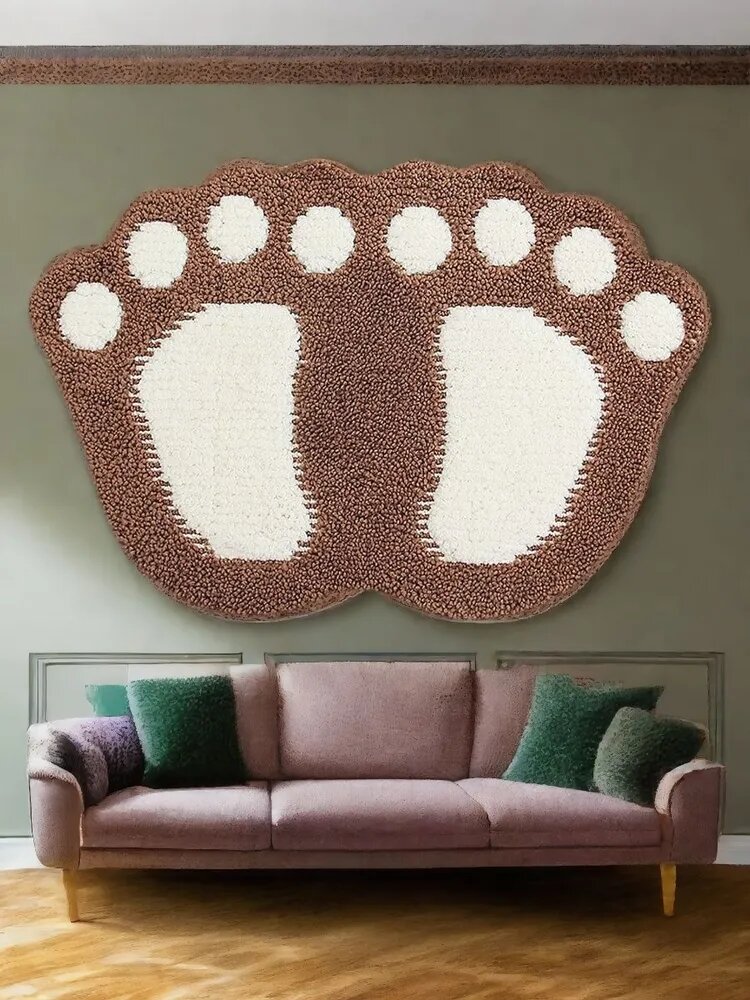 Коврик противоскользящий для ванны в форме лапы 40x59.98 см акрил