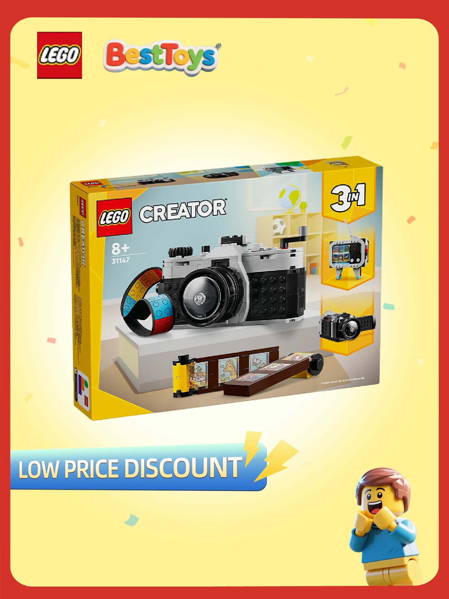 Конструктор LEGO Creator Ретро-камера, 261 деталей, возраст от 8+, 31147