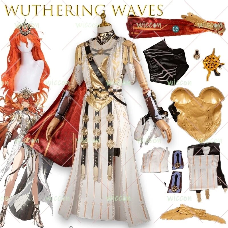 Wuthering Waves Augusta Косплей костюм женский М, suit wig