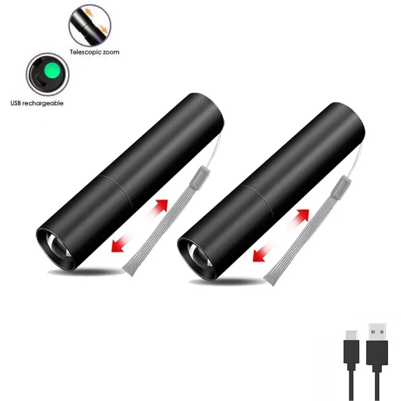 Heinast USB фонарик телескопический, 2 шт.