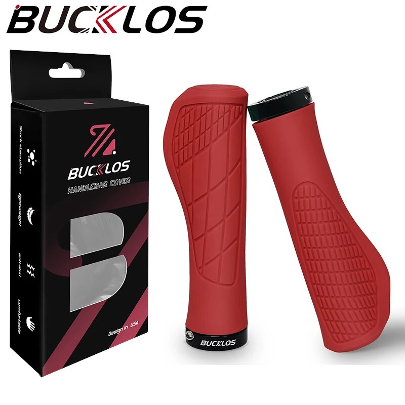 Велосипедные ручки BUCKLOS, красные, силиконовые