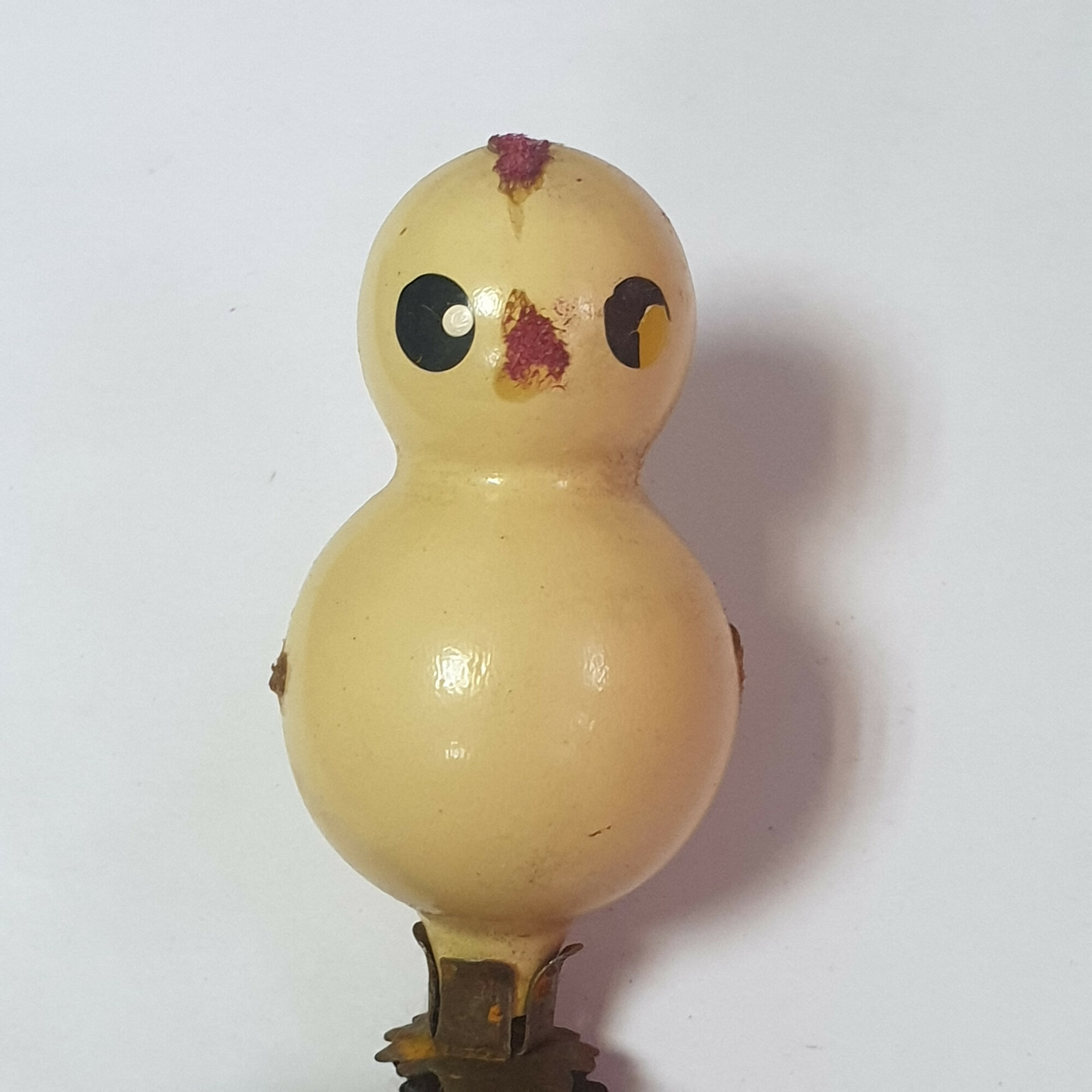 Елочная игрушка цыпленок Орловская фабрика Победа. Стекло, винтаж СССР