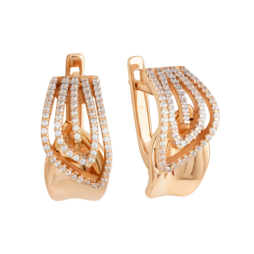 Серьги GUDDA, комбинированное золото, 585 проба