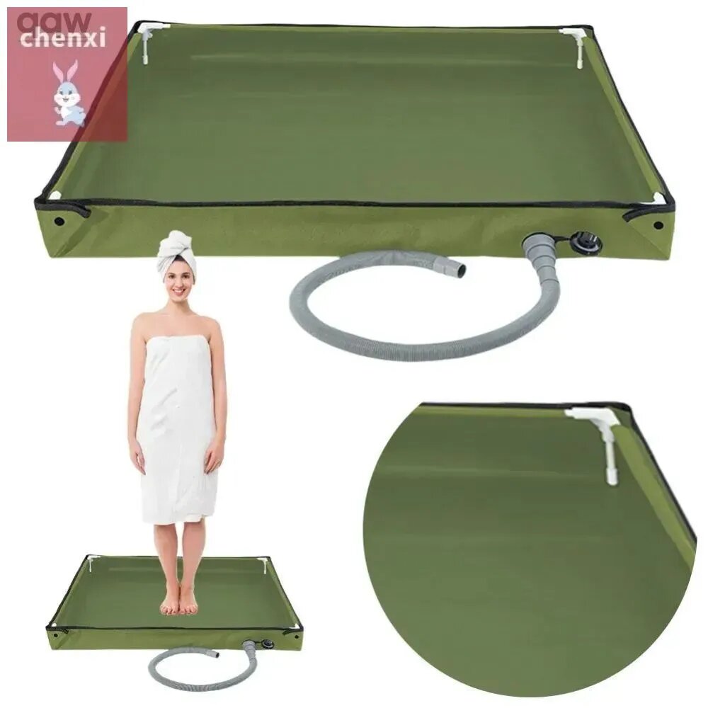 Портативный душевой поддон со складным основанием для душа со сливным шлангом для помещений и улицы