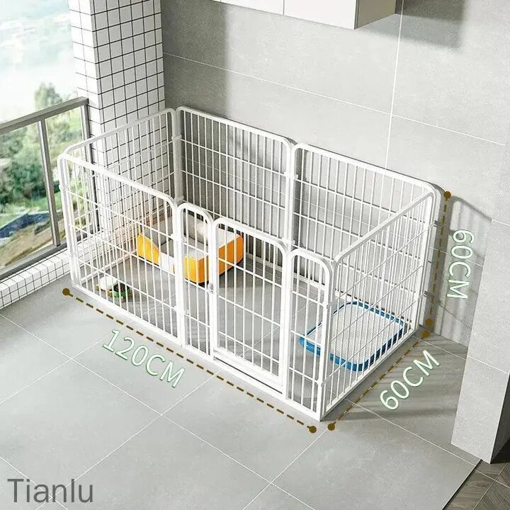 Усиленный вольер для собак, кошек, кролика. Металлическая складная клетка для крупных, средних и мелких пород домашних животных. Уличная будка для щенков и котов. 6 секций