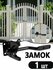 Засов воротный металлический черный с фиксатором, 50x25x50 мм, сталь, правый