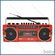 Магнитола CMIC MK-132BT, 3BAND RADIO CASSETTE RECORDER, красный