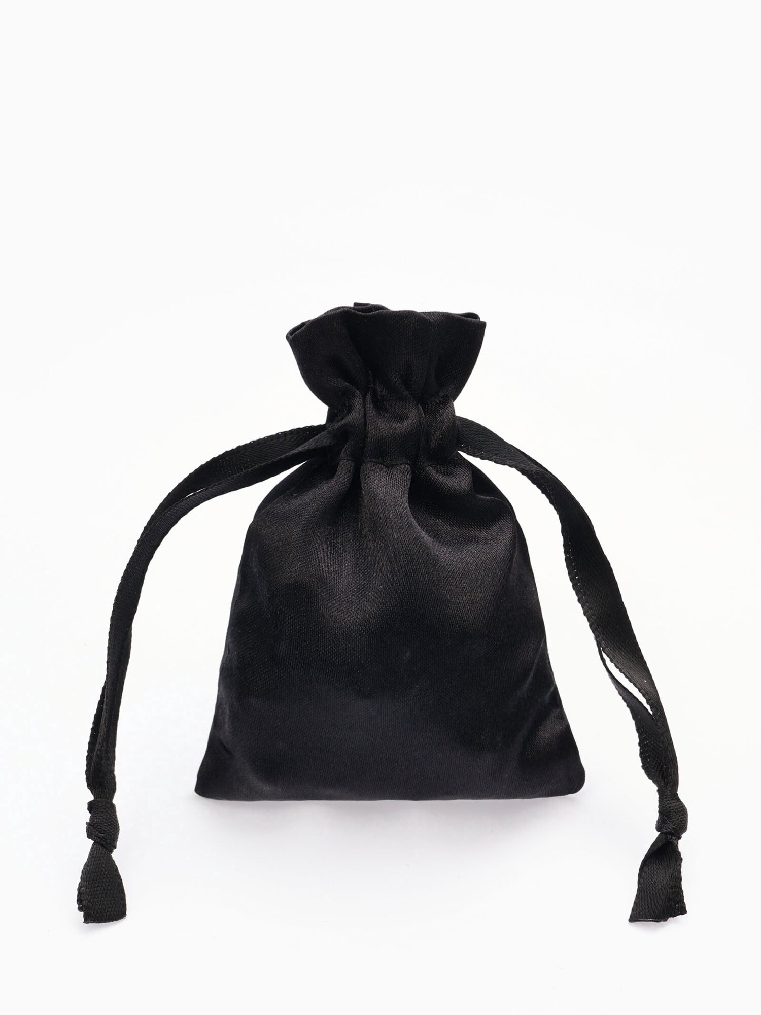 Набор мешочков для украшений подарочных 50 шт. атласные с лентой, 7×9 см, чёрный