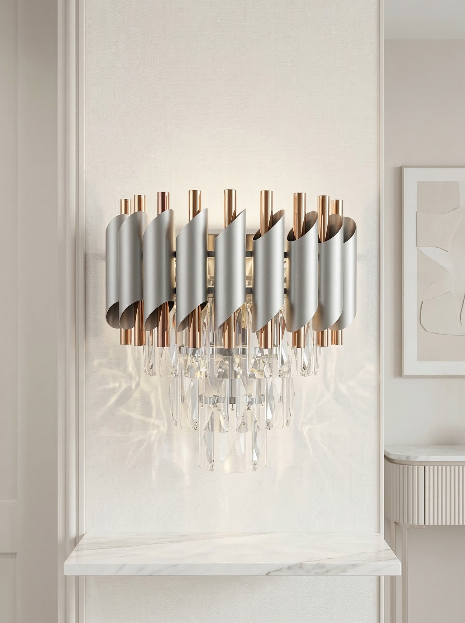 Настенный светильник дизайнерский, бра хрустальная Свет Столицы, цоколь Е14