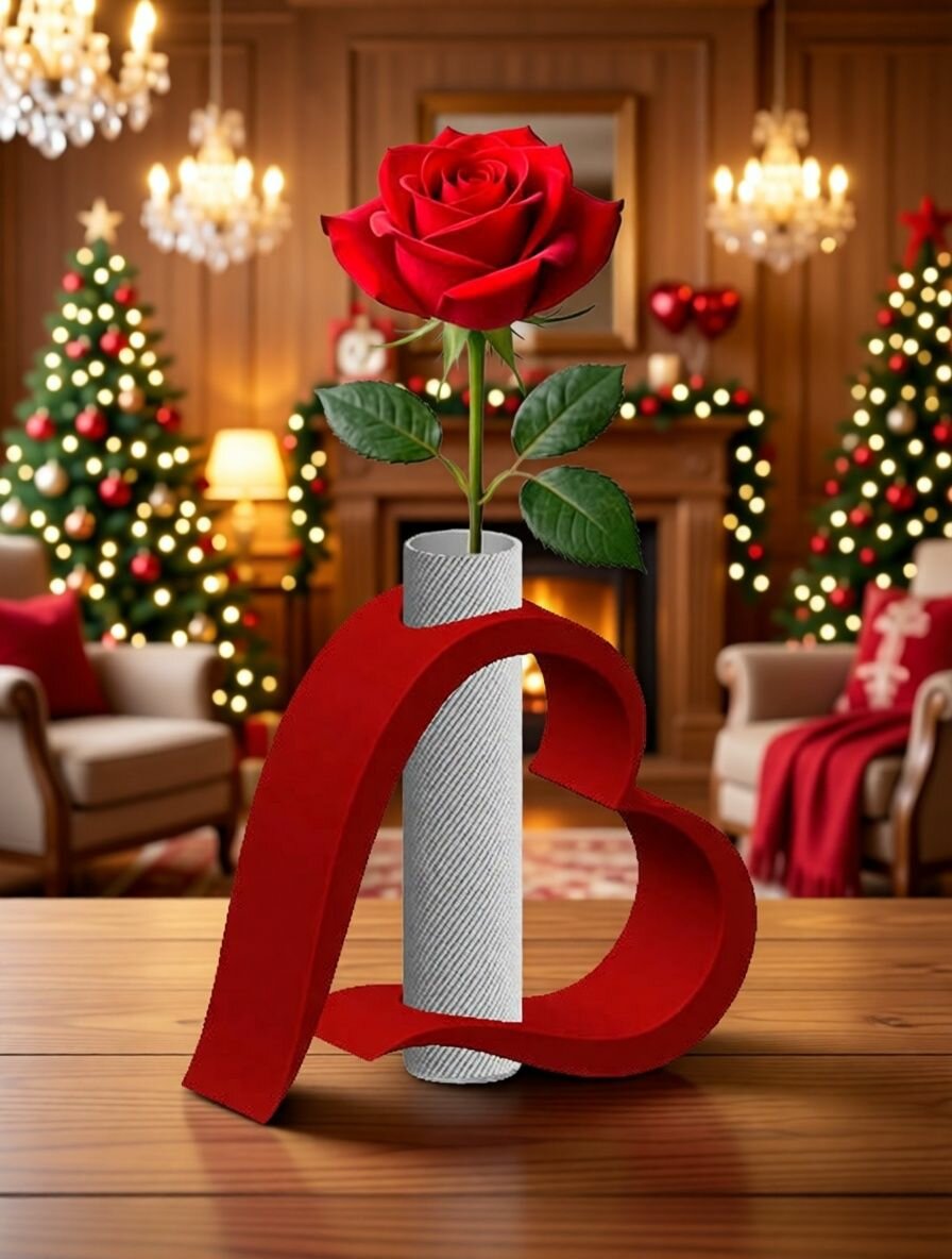 Вазочка для цветов, сухоцветов, в фоме "Сердца", высота 15 см, 1 шт.