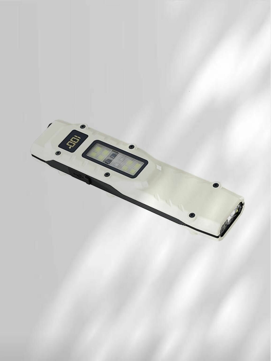 Портативный фонарик с прищепкой, Белый