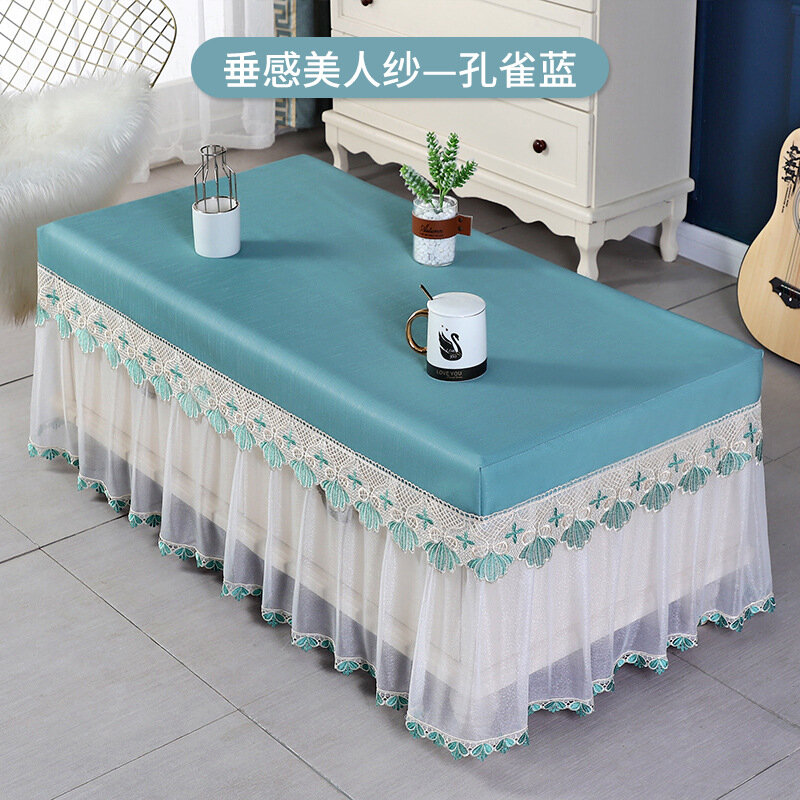 Универсальный чехол для журнального столика, прямоугольный чехол для шкафа-тумбы в европейском стиле из ткани с двойным слоем, доступен для дропшиппинга.