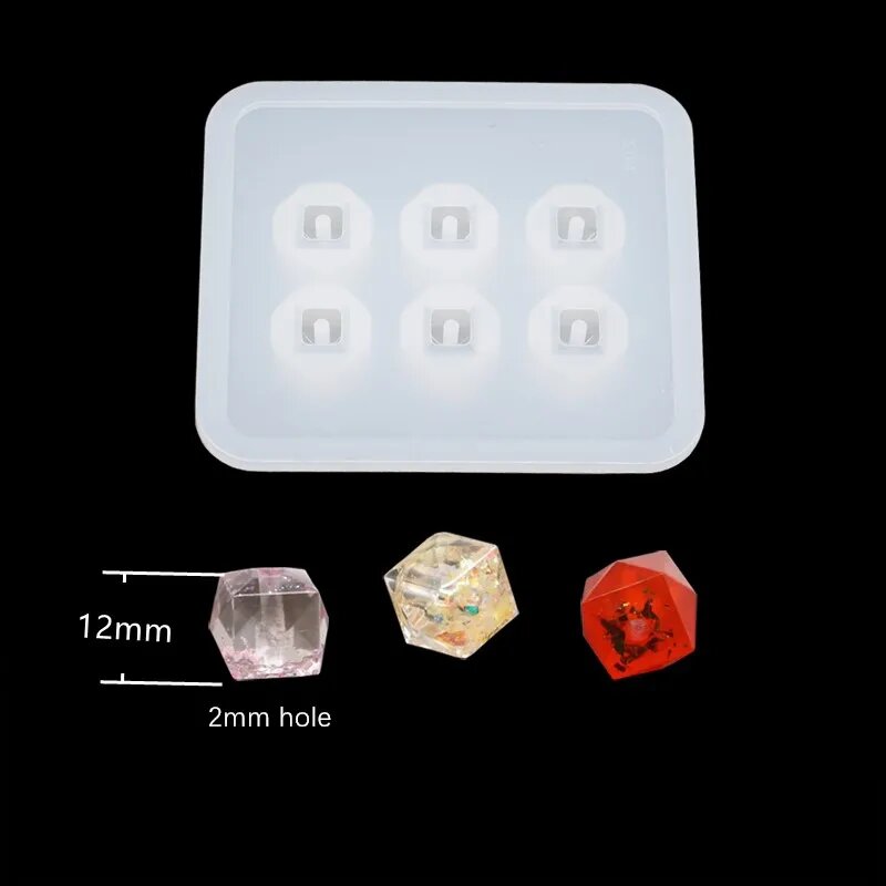 Силиконовая форма для бусин 12 мм, Square rhombus