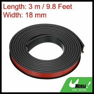 UXcell U-образная кромка 9.8Ft (18мм) черная для столов