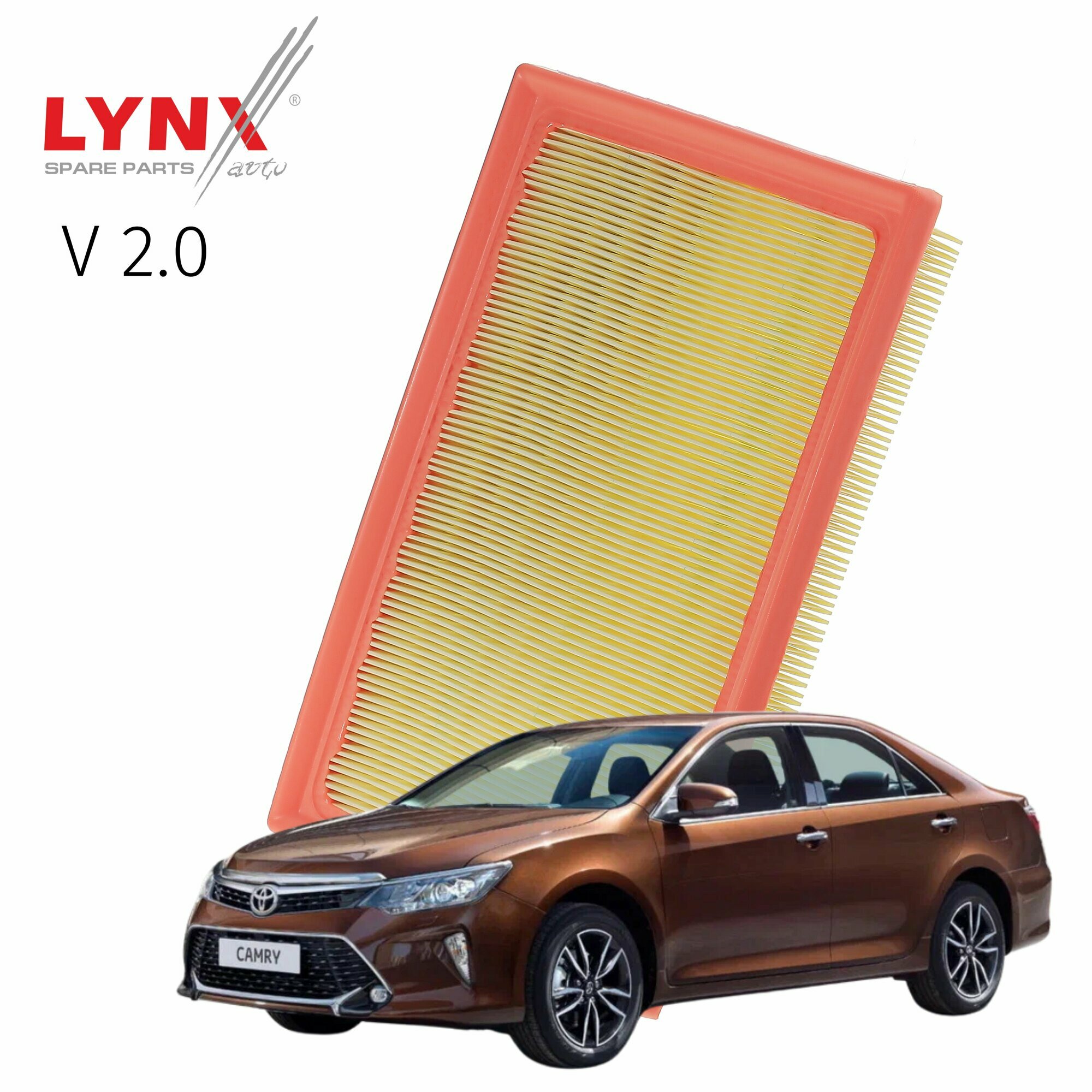 Фильтр воздушный Toyota Camry (8) / Тойота Камри 2014 2015 2016 2017 V2.0 6AR-FSE / 1шт LYNXauto