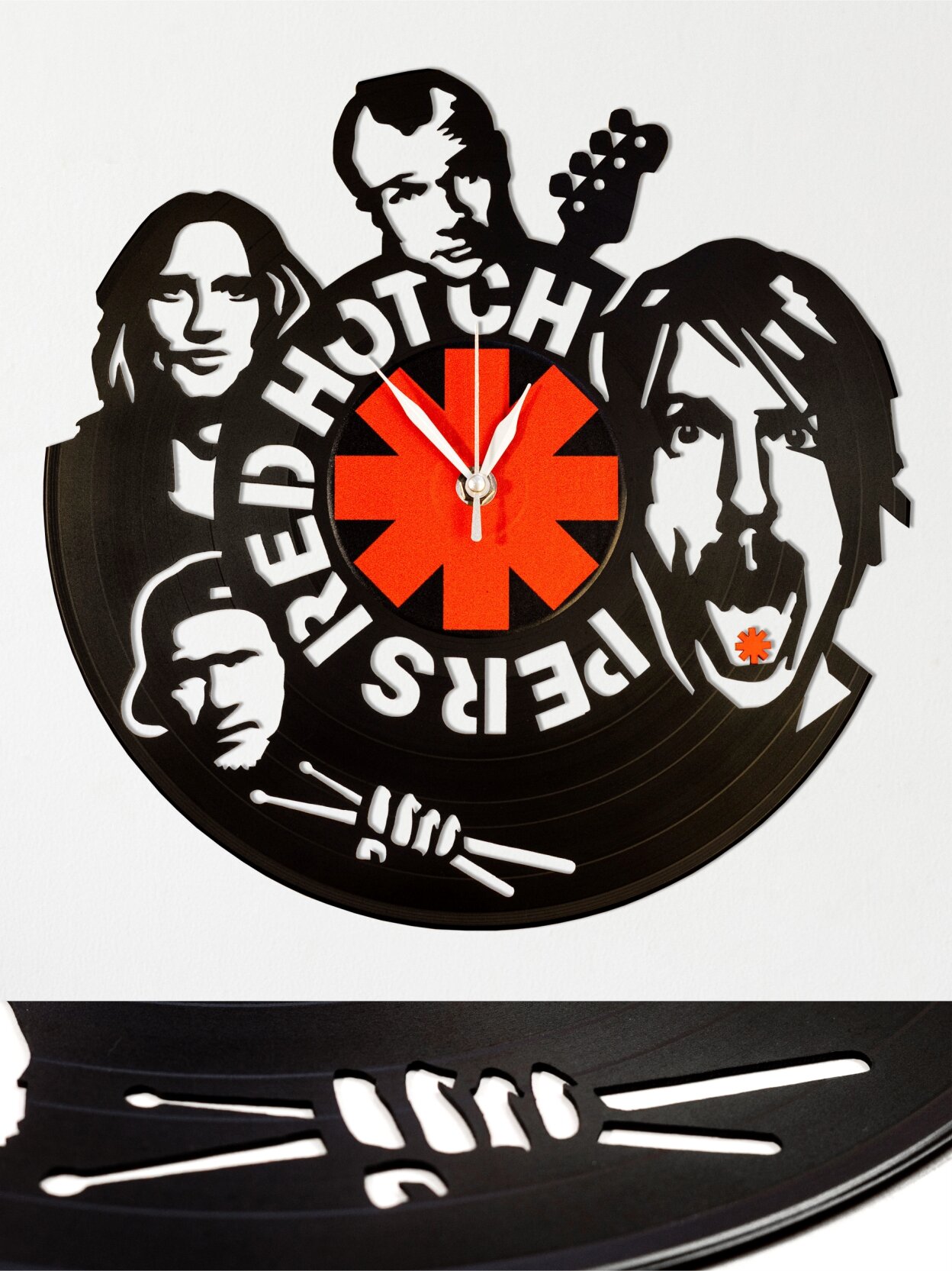 Часы настенные "Red Hot Chili Peppers", виниловая пластинка, матовая поверхность, 30 см