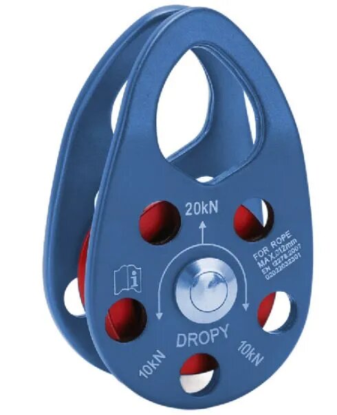 Роликовый блок универсальный для альпинизма и спасательных работ 20KN, алюминиевый сплав, шарикоподшипник Синий