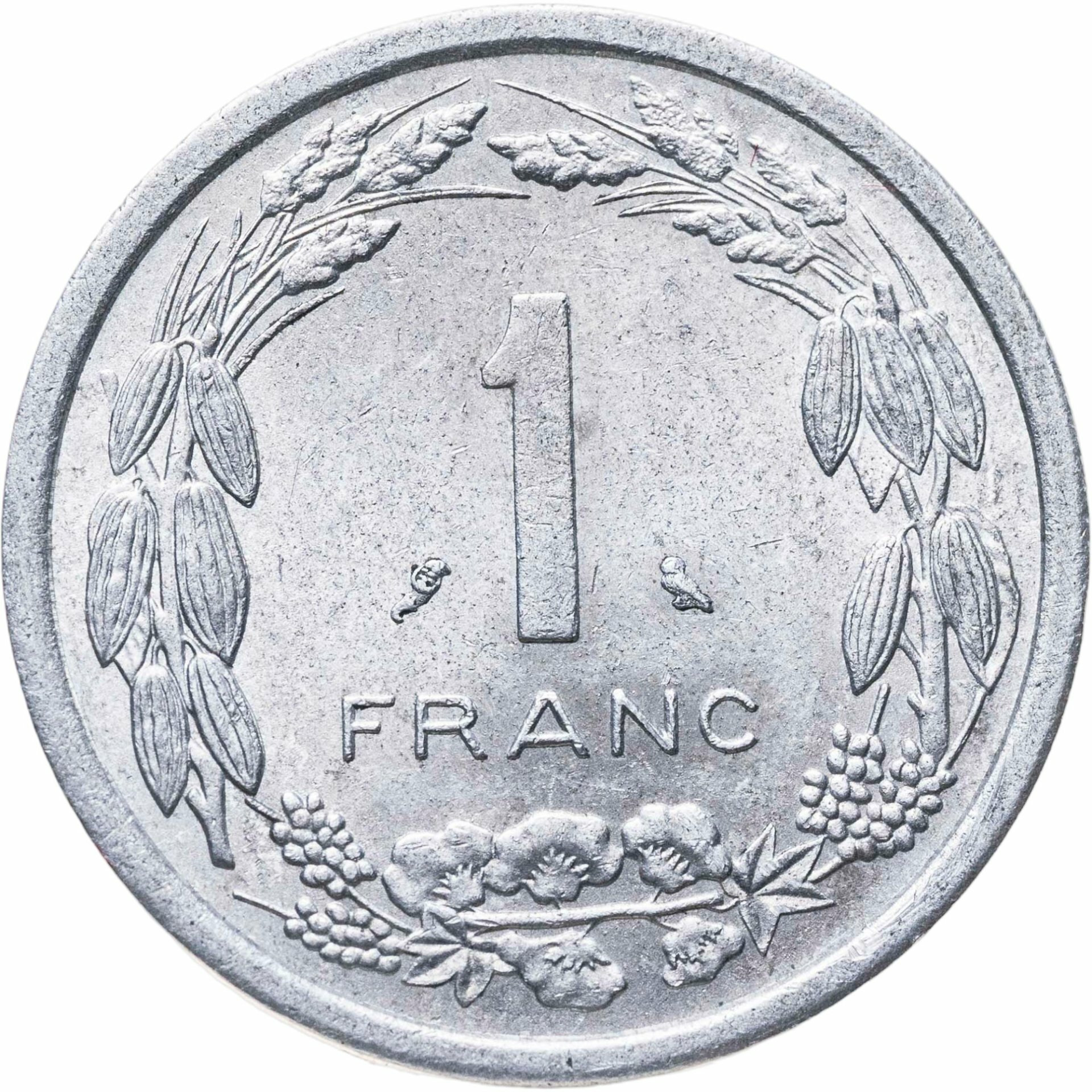 Центральная Африка BEAC 1 франк franc 1974, Алюминий, в сохранности AU