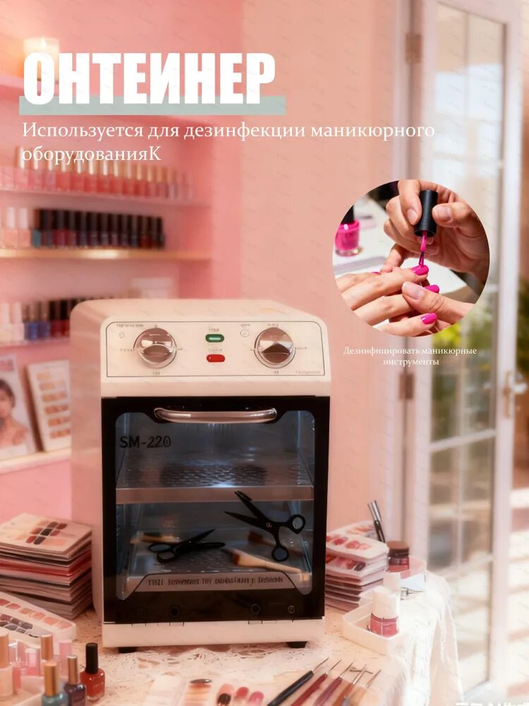 Стерилизатор маникюрных инструментов воздушный для дезинфекции SM-220