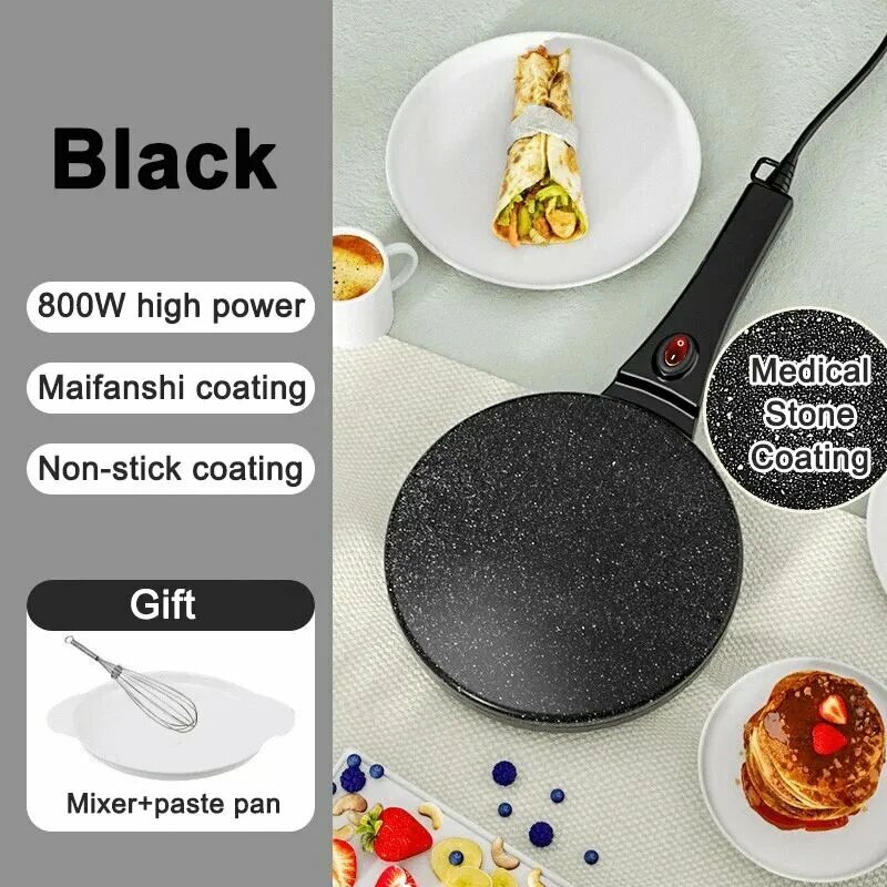 Блинница электрическая погружная, антипригарное покрытие, диаметр 19см, мощность 800Вт, Электрические блинницы, черный