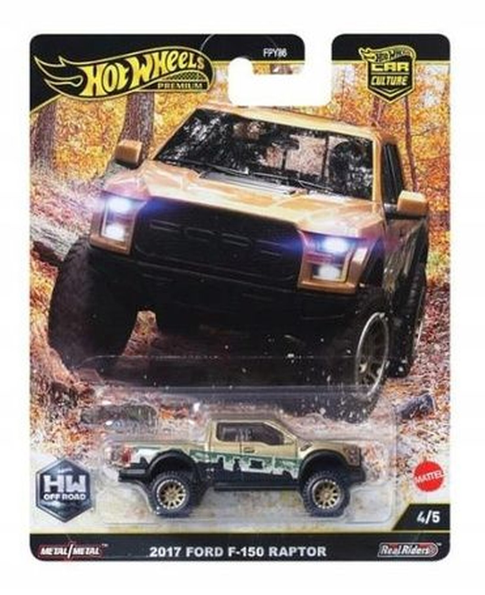 Игрушечный транспорт Hot Wheels PREMIUM CAR CULTURE - HW OFF ROAD 4/5 2017 Ford F-150 Raptor, 1:64 -JBK70