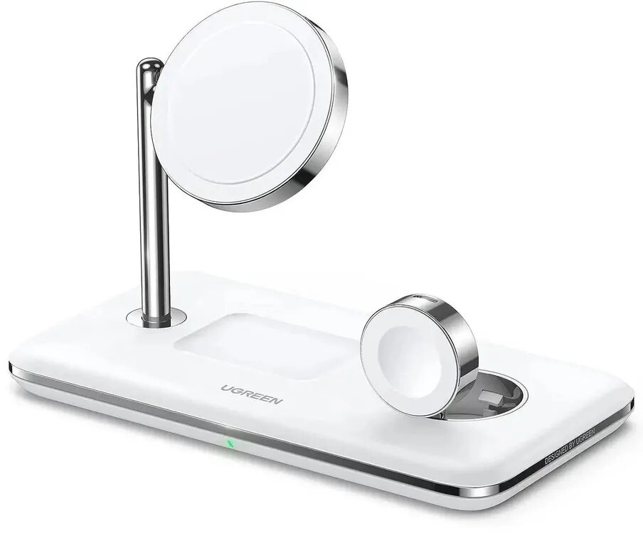 Беспроводное зарядное устройство UGREEN CD278, USB-C, 25Вт, 3A, белый (90326), data-кабель в комплекте