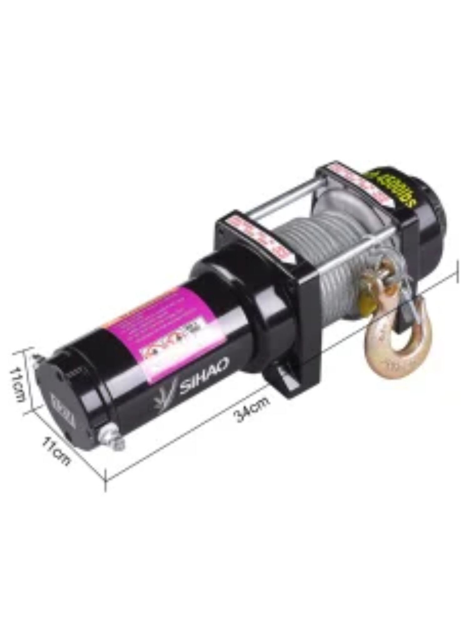 Электрическая лебедка грузоподъемностью 4500 фунтов с синтетическим тросом и дистанционным управлением