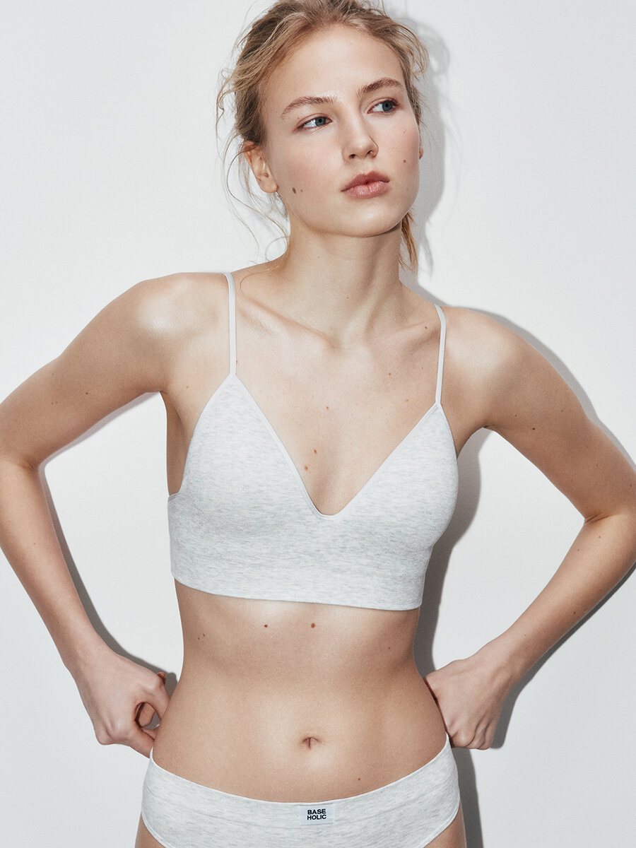 Бюстгальтер вискозный в рубчик