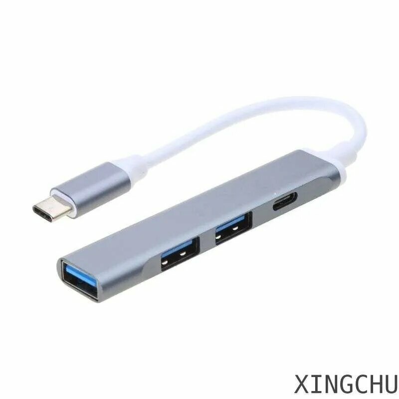 Адаптер USB-концентратора 4 в 1 для подключения устройств типа C и мыши, клавиатуры, телефона, планшета, алюминиевый сплав