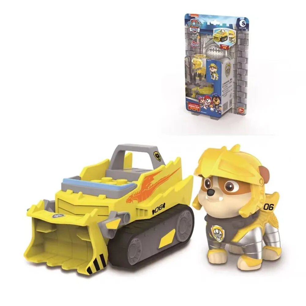 Патруль Псов PAW Patrol Фигурка щенка Раббл С набором строительного автомобиля в рыцарском стиле