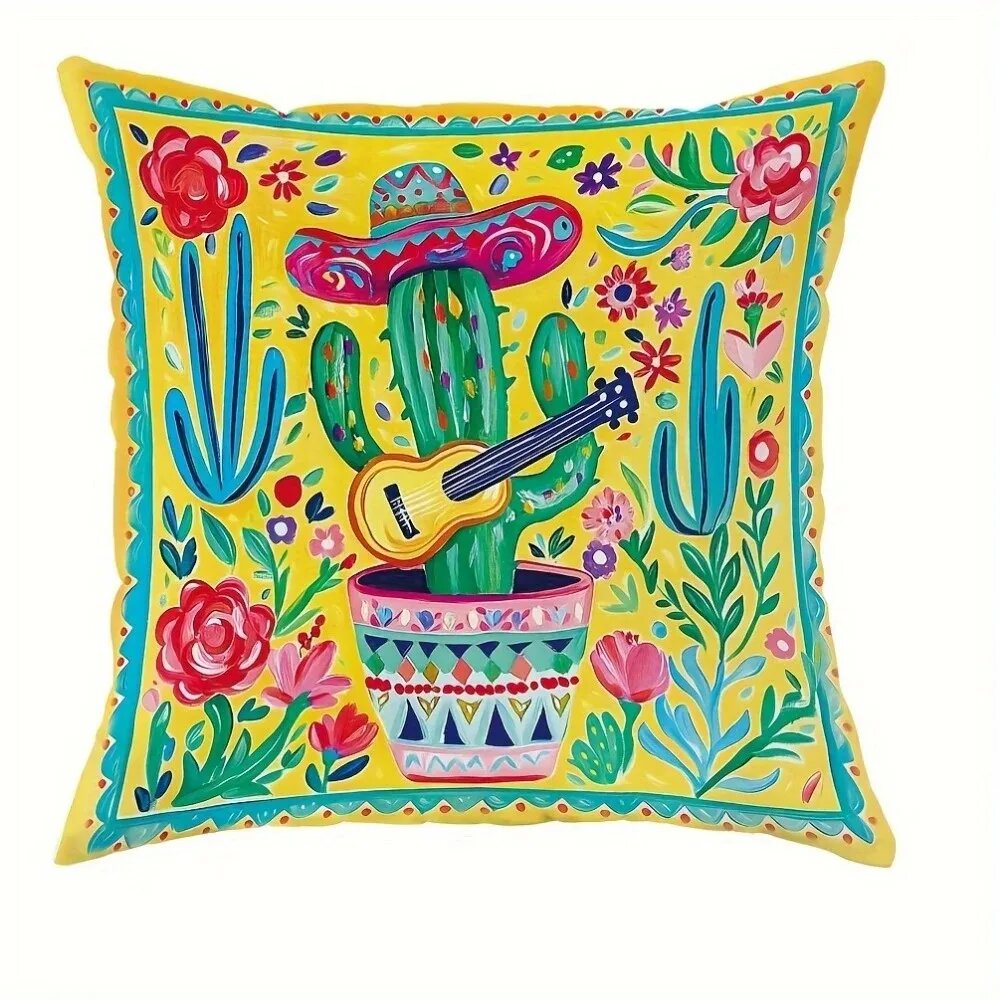 Home Decor Colorful Floral & Animal Pattern Pillow Covers Pattern Cushion Cover Suitable For Sofa Bedroom Car Pillow Cover