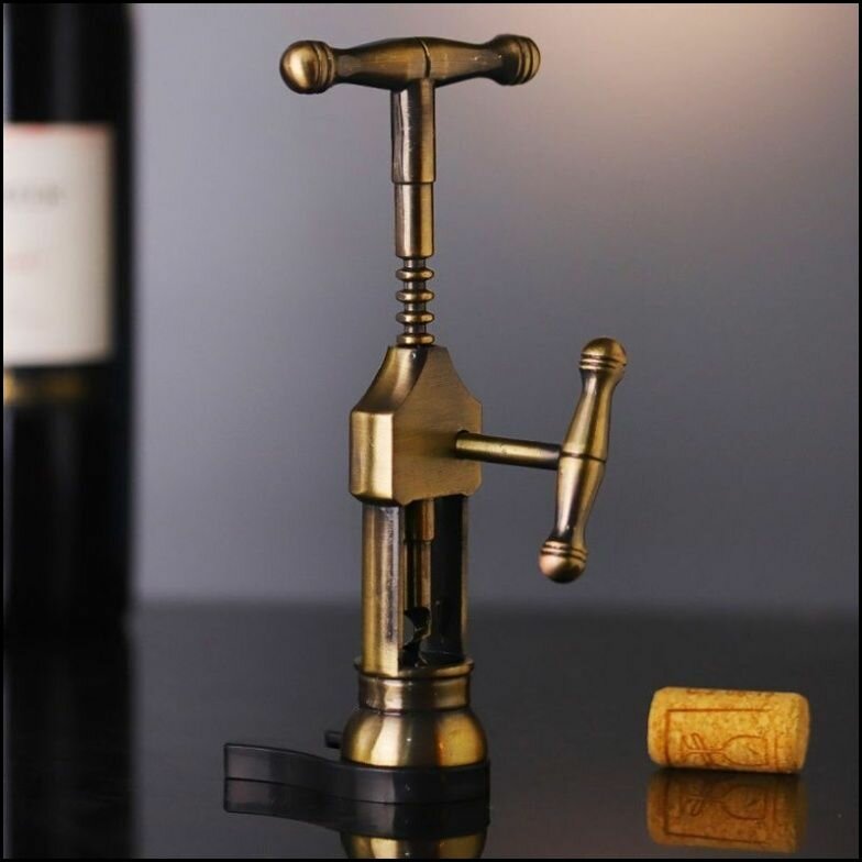 Эксклюзивный штопор для вина из старинной бронзы
