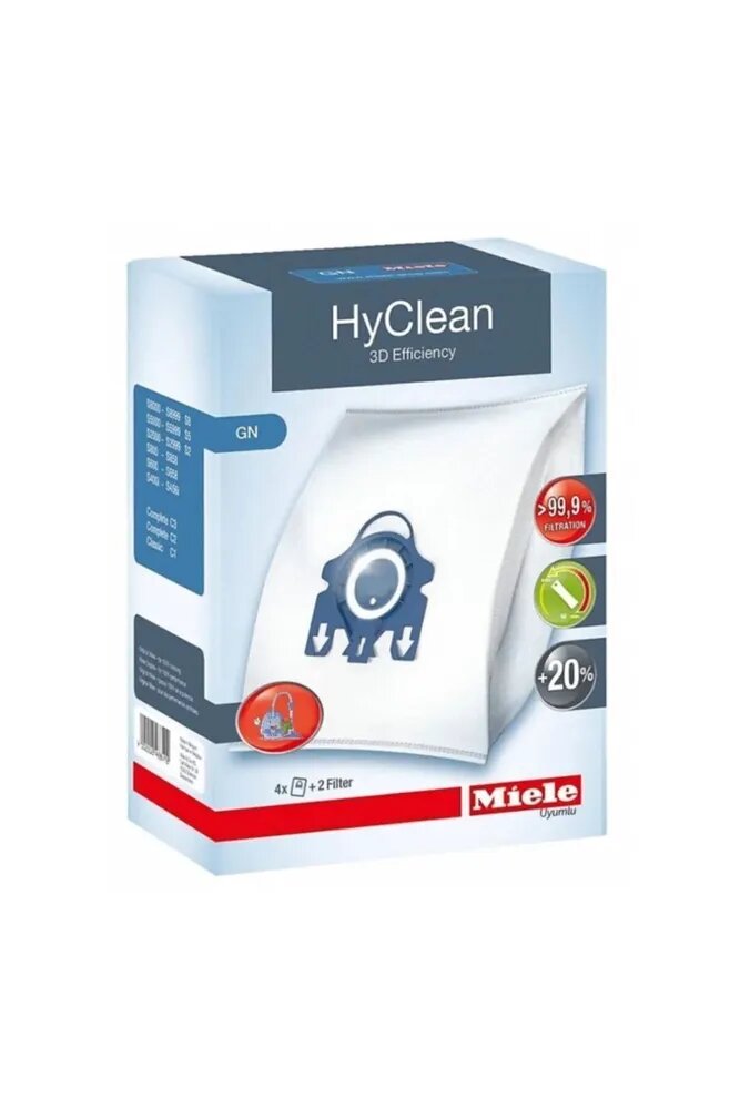 Набор из 4 пылесборников Miele Hyclean 3D GN, совместимый с моделью, обеспечивает легкую уборку дома