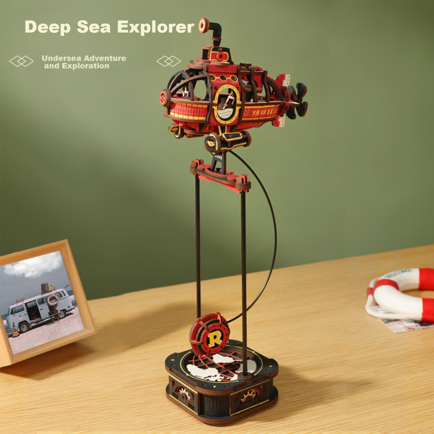 ROKR Deep Sea Explorer Gravity Swing Сборная модель из деревянных деталей 201-300 штук DIY Характеристики：Расслабляющий