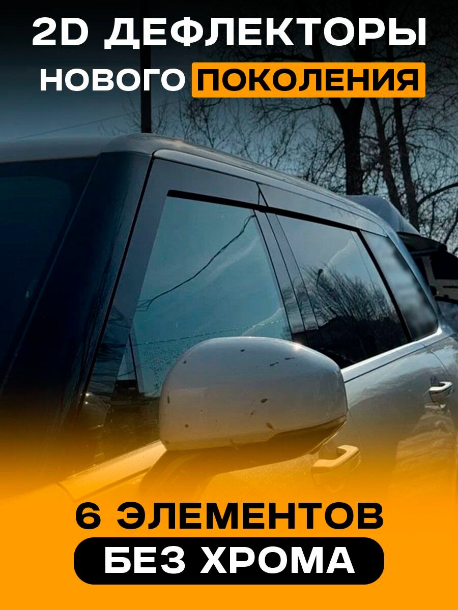 Дефлекторы на Zeekr 9X (Зикр 9Х) 2025-2026, 2D ветровики на окна автомобиля, черные