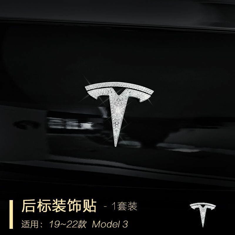 Декоративные элементы для салона Tesla Model Y, модификационные детали для Model 3, аксессуары для салона, наклейка с эмблемой автомобиля на центральную консоль и руль с кристаллами.